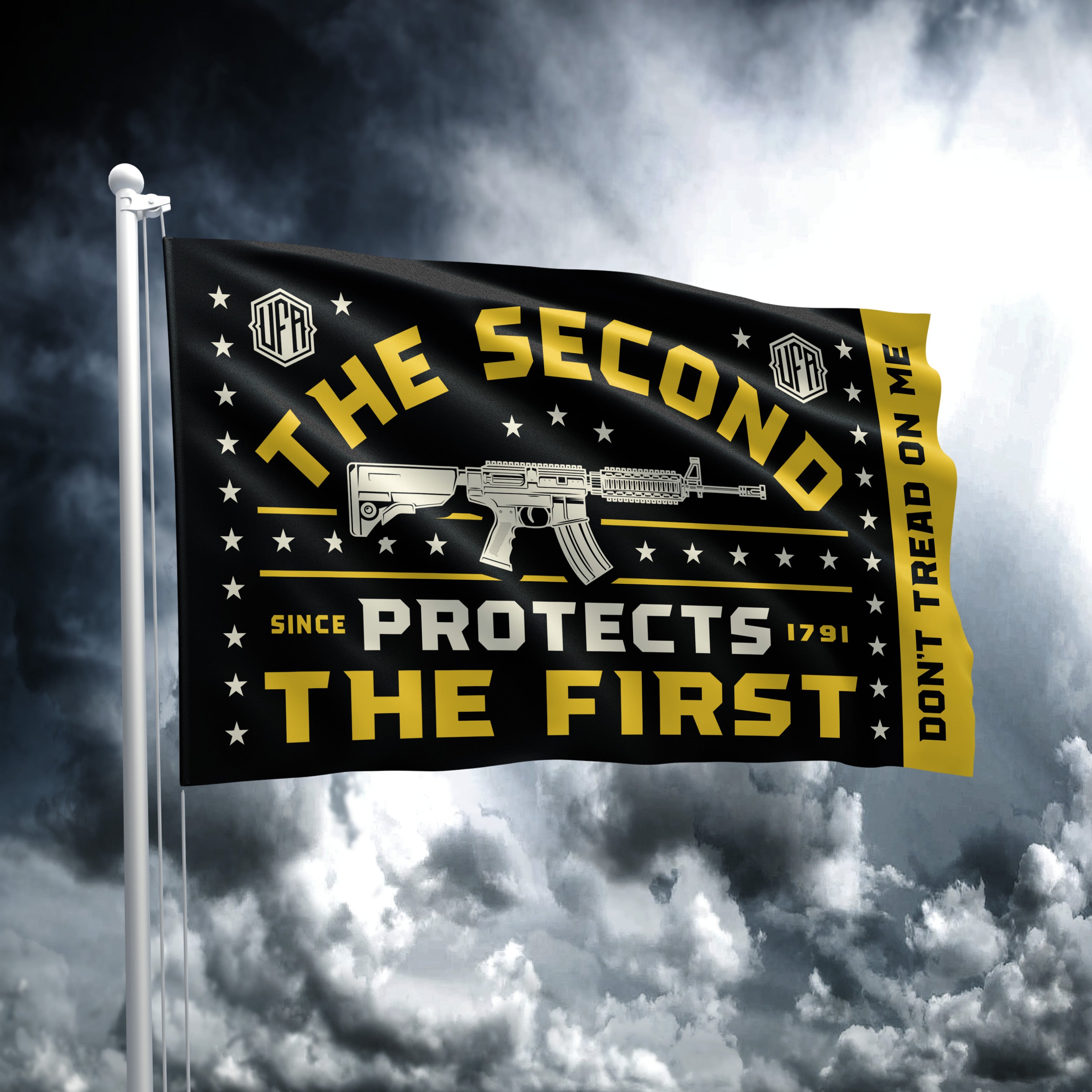 The Second Protects the First - Flag – United Firearm Association